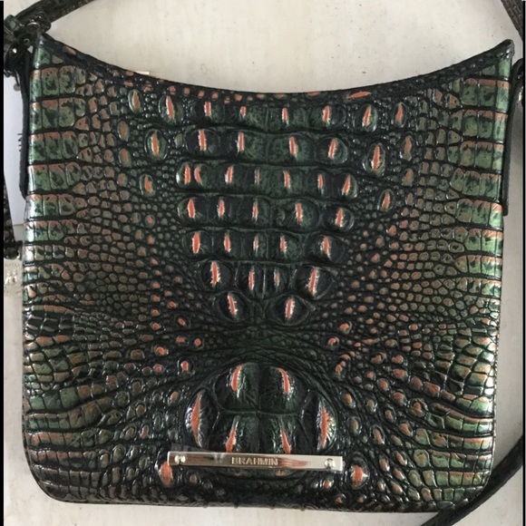 Brahmin | Bags | Brahmin Croc Embossed Leather Crossbody Bag | Poshmark